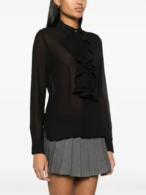 GANNI Ruffled Chiffon Shirt