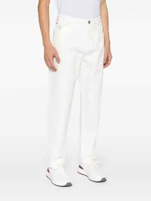 Brunello Cucinelli Logo-embroidered Cotton Jeans