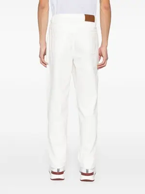 Brunello Cucinelli Logo-embroidered Cotton Jeans