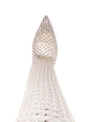 LE SILLA Gilda 120mm Rhinestone Fishnet Boots