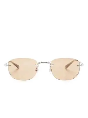Montblanc Logo-print Oval-frame Sunglasses