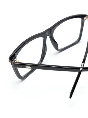 Gucci Logo Engraved Rectangle-frame Eyeglasses