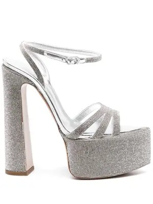 LE SILLA Nina 170mm Crystal-embellished Platform Sandals - Silver