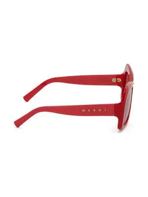 Marni Geometric-frame Sunglasses - Red