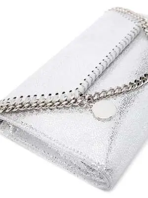 Stella McCartney Falabella Metallic-finish Crossbody Wallet - Silver