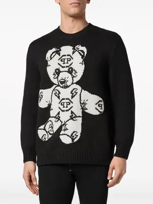 Philipp Plein Teddy Bear Jacquard Jumper