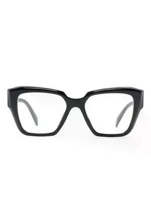 Prada Logo-plaque Glasses - Black