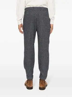 Brunello Cucinelli Checked Tapered Trousers - Blue