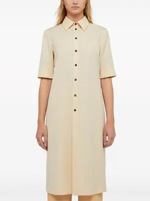 JIL SANDER Wool Gabardine Long Shirt