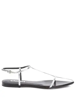 JIL SANDER Pointed Open-toe Leather Sandals - Grey