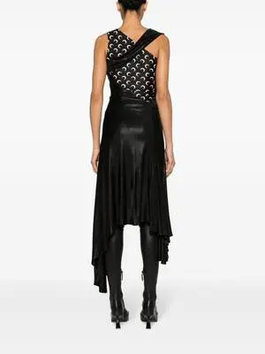 MARINE SERRE Crescent Moon Print Asymmetric Dress