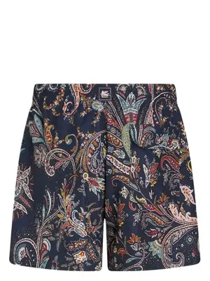 Etro Paisley-print Swim Shorts - Blue