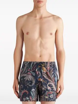 Etro Paisley-print Swim Shorts - Blue