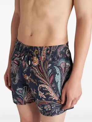 Etro Paisley-print Swim Shorts - Blue