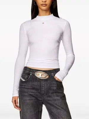 DIESEL® T-mokky-ls-microdiv Mock-neck Top - White