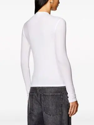 DIESEL® T-mokky-ls-microdiv Mock-neck Top - White