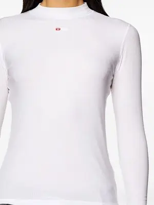 DIESEL® T-mokky-ls-microdiv Mock-neck Top - White