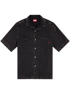 DIESEL® D-paroshort Short-sleeved Denim Shirt - Black