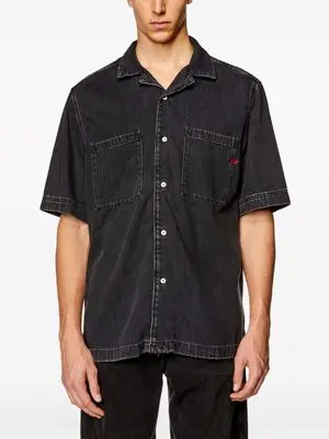 DIESEL® D-paroshort Short-sleeved Denim Shirt - Black
