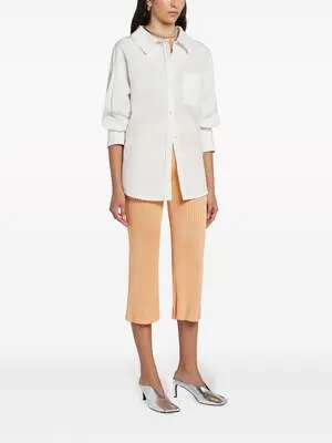 JIL SANDER Ribbed-panel Cropped Trousers - Orange