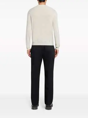 JIL SANDER Crew-neck Virgin Wool Jumper - Neutrals