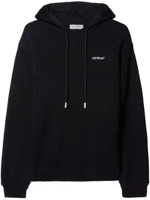 Off-White Arrows Motif Cotton Hoodie - Black