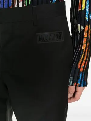 Moschino Rubberised-logo Tailored Trousers