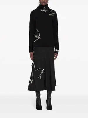 JIL SANDER Sequin-embroidered Asymmetric Flared Midi Skirt