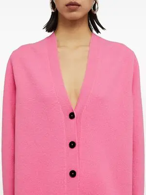 JIL SANDER V-neck Wool Cardigan - Pink