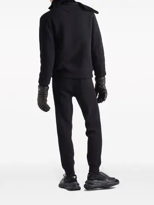 Prada Wool-cashmere Cardigan With Triangle Logo - Black