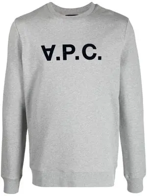 A.p.c. Logo Print Crewneck Sweatshirt - Grey
