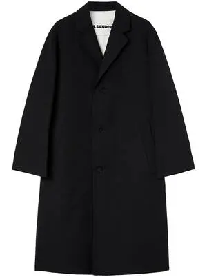 JIL SANDER Notched-lapel Single-breasted Coat - Black