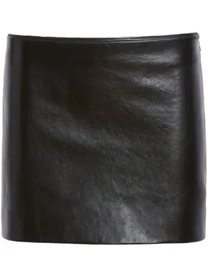 Khaite The Jett Leather Miniskirt - Black
