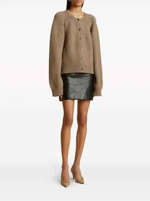 Khaite The Jett Leather Miniskirt - Black