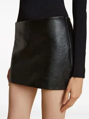 Khaite The Jett Leather Miniskirt - Black