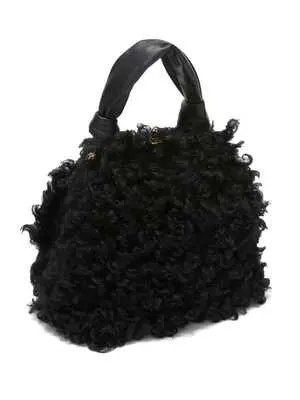 JIL SANDER Small Goji Square Shearling Tote Bag