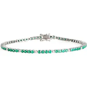 VALANI ATELIER Emerald & Diamond Tennis Bracelet - White Gold/emerald/diamond