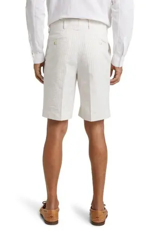 Berle Flat-front Seersucker Shorts