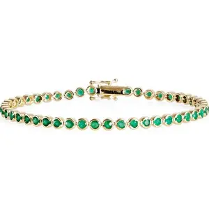 VALANI ATELIER Emerald Tennis Bracelet - Yellow Gold/ Emerald