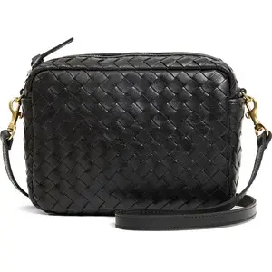 Clare V. Midi Sac Woven Crossbody Bag - Black