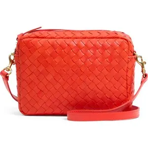 Clare V. Midi Sac Woven Crossbody Bag - Bright Poppy