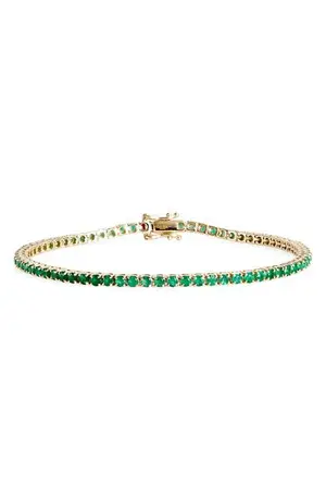 VALANI ATELIER Emerald Tennis Bracelet - Yellow Gold/emerald