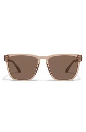 Quay Unplugged 56mm Polarized Square Sunglasses - Oat/brown Polarized