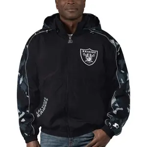 STARTER Las Vegas Raiders Thursday Night Gridiron Full-zip Hoodie - Black