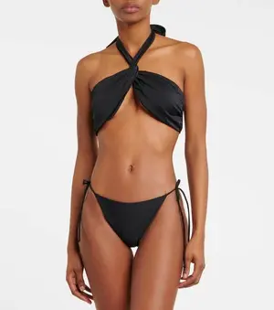 Jade Swim Ties Low-rise Bikini Bottoms - Black