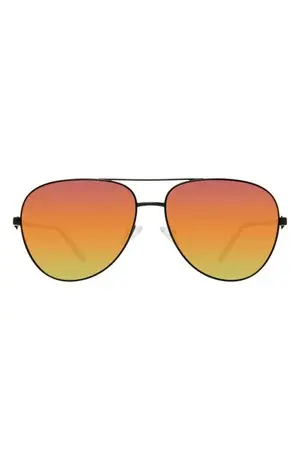 Kurt Geiger Shoreditch Aviator Sunglasses - Black Fuchsia/ Rainbow