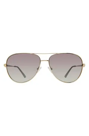Kurt Geiger Shoreditch Aviator Sunglasses - Gold Havana/ Gold Fl