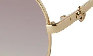 Kurt Geiger Shoreditch Aviator Sunglasses - Gold Havana/ Gold Fl