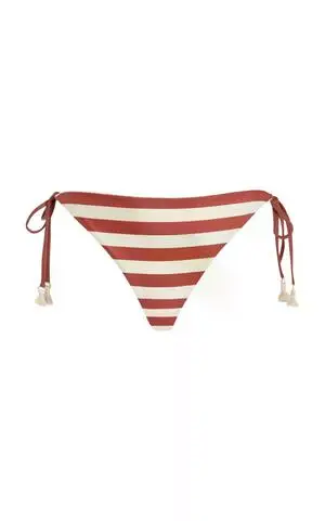 Johanna Ortiz Riverside Ring-detailed High-waisted Bikini Bottom - Stripe