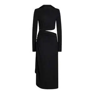 Off-White Cut Out Midi Dress - Black